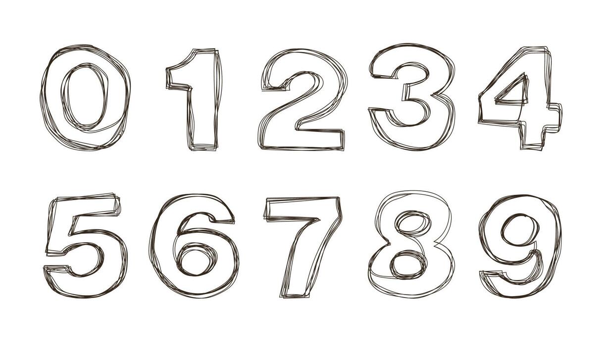 Numbers Outline Vector Art, Icons, and Graphics for Free Download