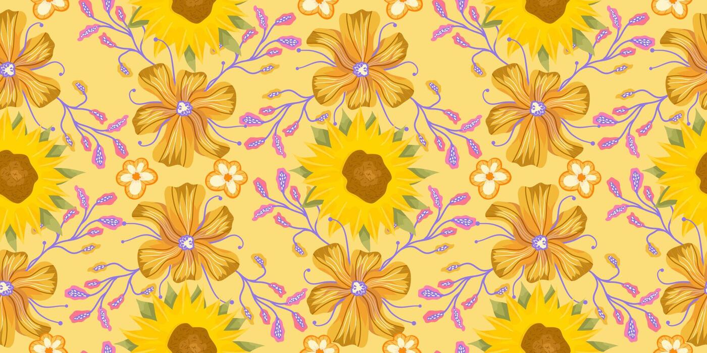 Sunflower Pattern Vector Art, Icons, and Graphics for Free Download