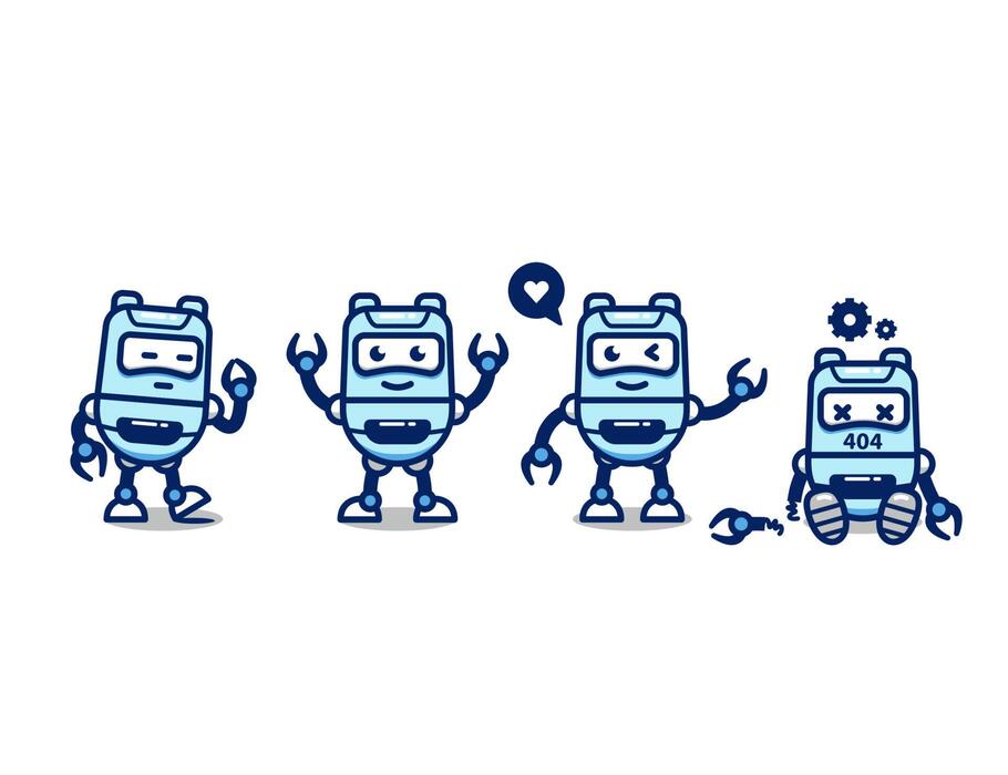 Robot Character Set Vector Art Icons And Graphics For Free Download