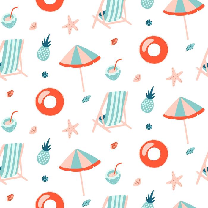 Tropical Beach Pattern Vector Art, Icons, and Graphics for Free Download
