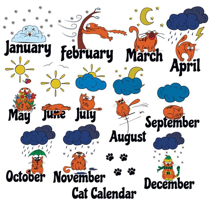 Cat Calendar Vector Art, Icons, and Graphics for Free Download