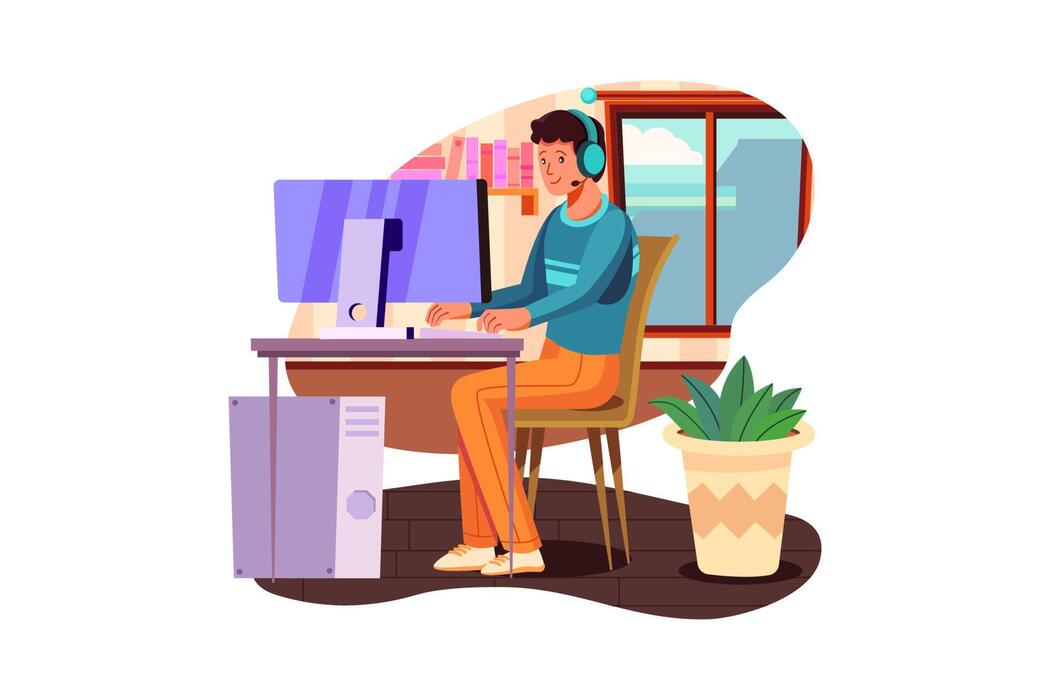 Man Computer Vector Art, Icons, and Graphics for Free Download