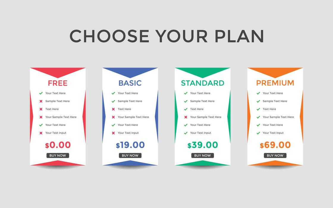 Pricing Plan Vector Art, Icons, and Graphics for Free Download