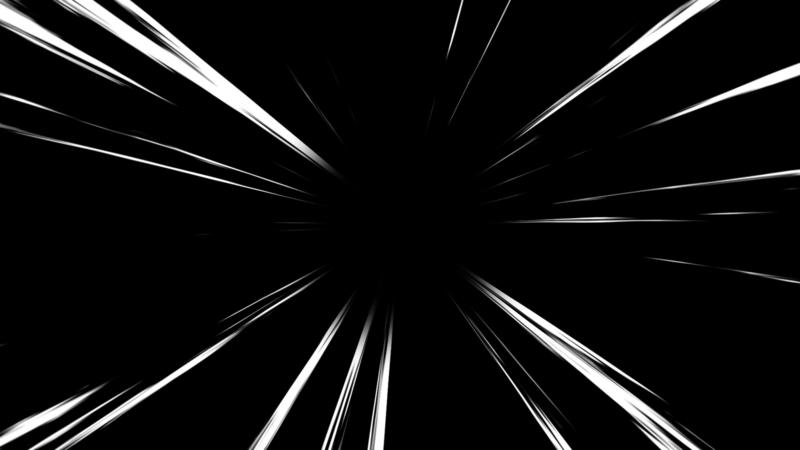 Anime speed line background animation on black. Radial Comic Light ...