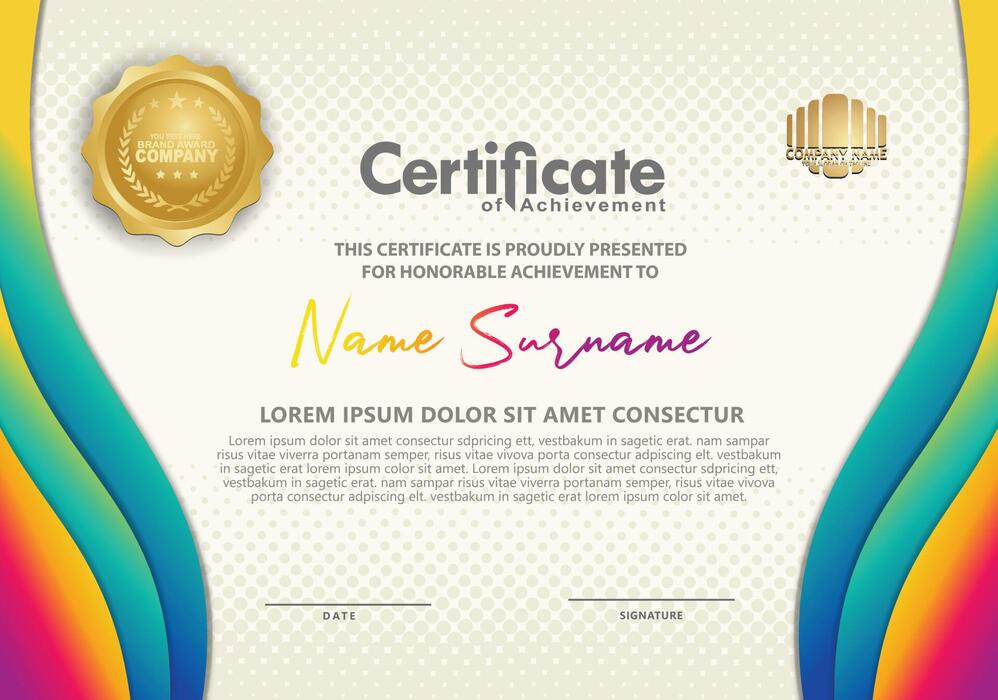 Rainbow Certificate Vector Art, Icons, and Graphics for Free Download