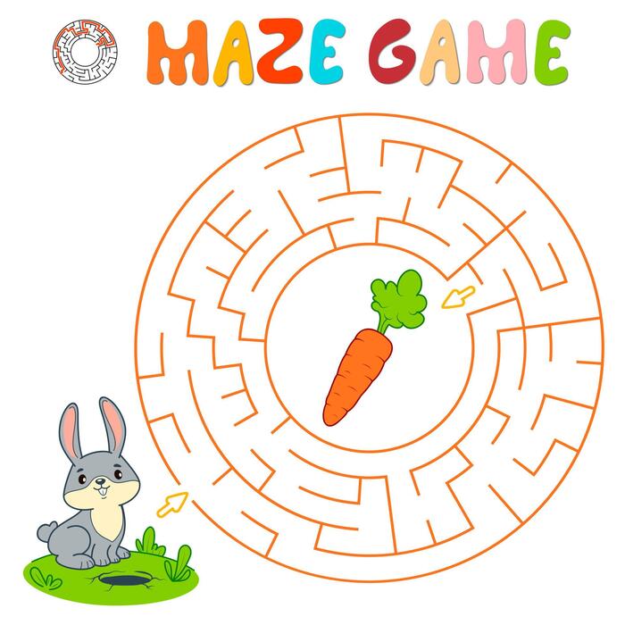 Rabbit Maze Vector Art, Icons, and Graphics for Free Download