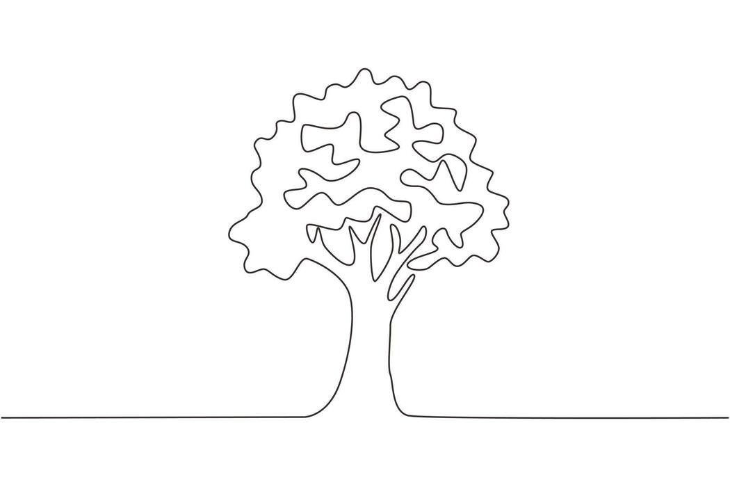 Continuous Line Drawing Tree Vector Art, Icons, and Graphics for Free ...