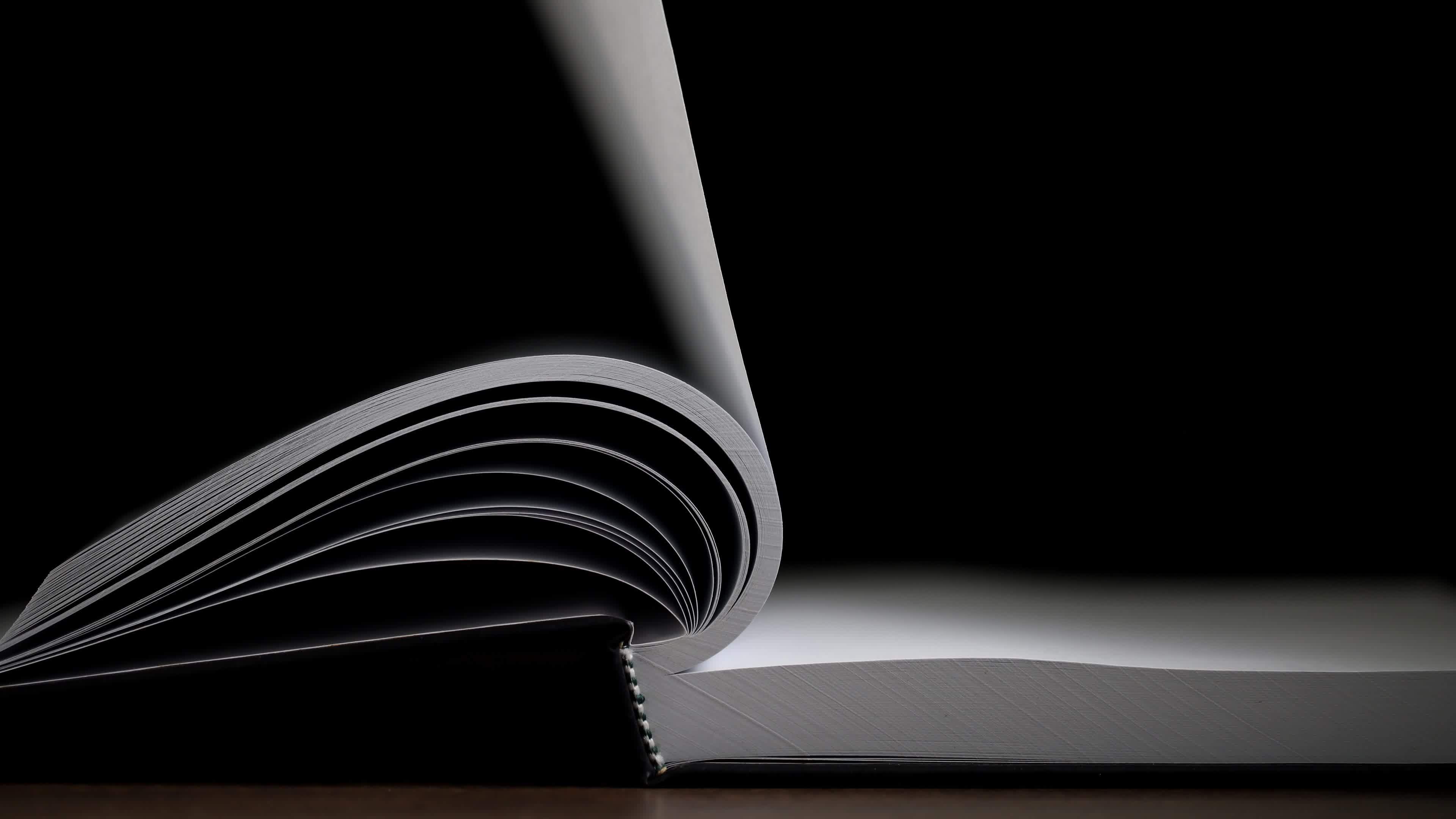 4k-Stop motion of book flip fast and pages move from side to side ...