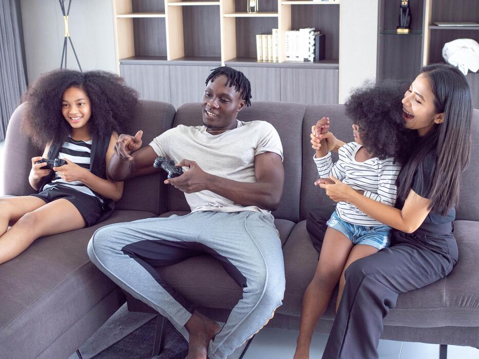 Black Family Watching Tv Stock Photos, Images and Backgrounds for Free Download