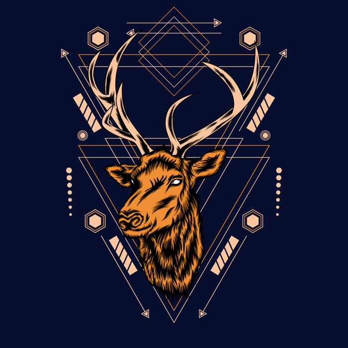 Geometric Deer Head Vector Art, Icons, and Graphics for Free Download