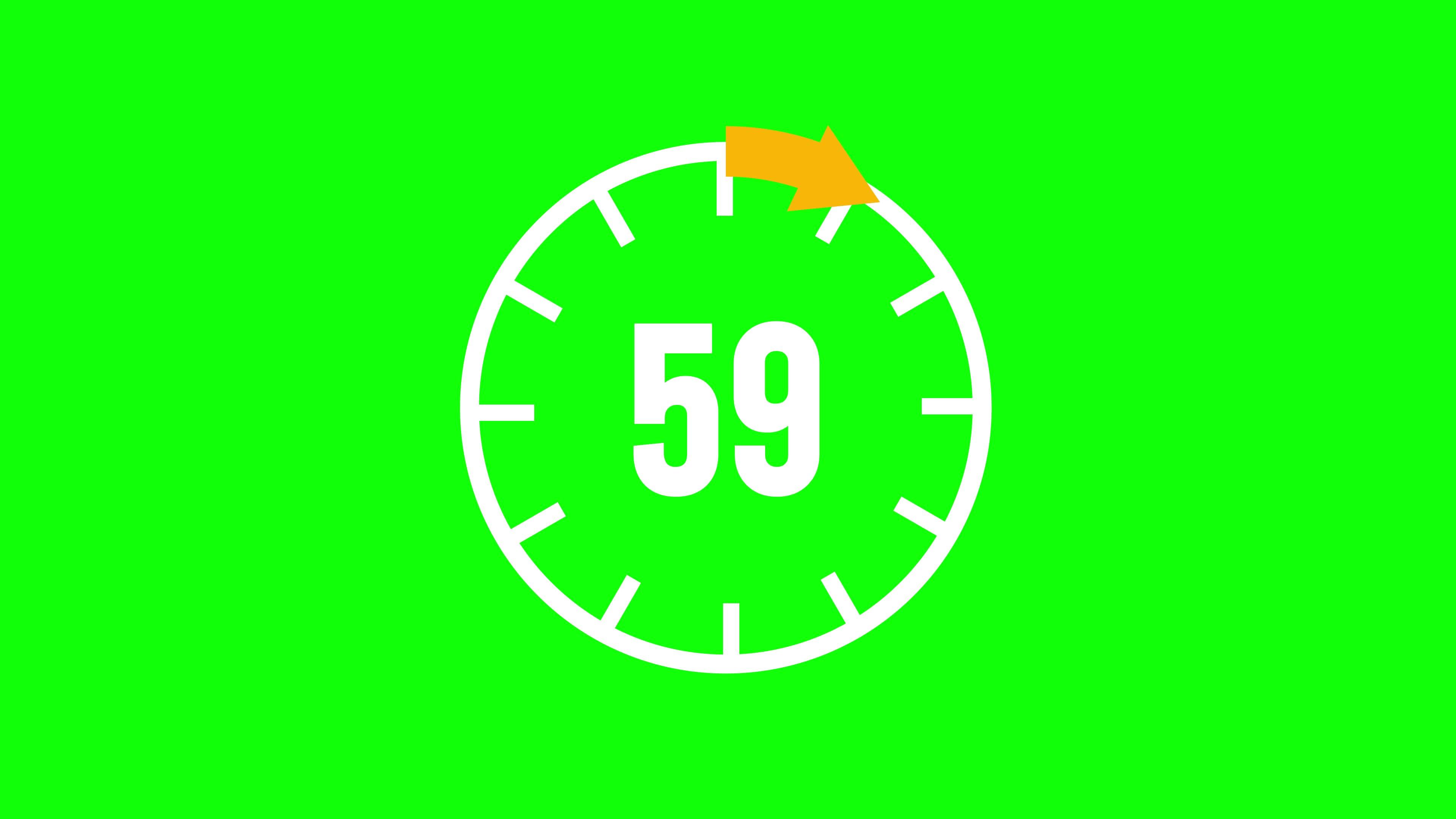 Countdown One Minute Animation From 60 To 0 Seconds 8976733 Stock