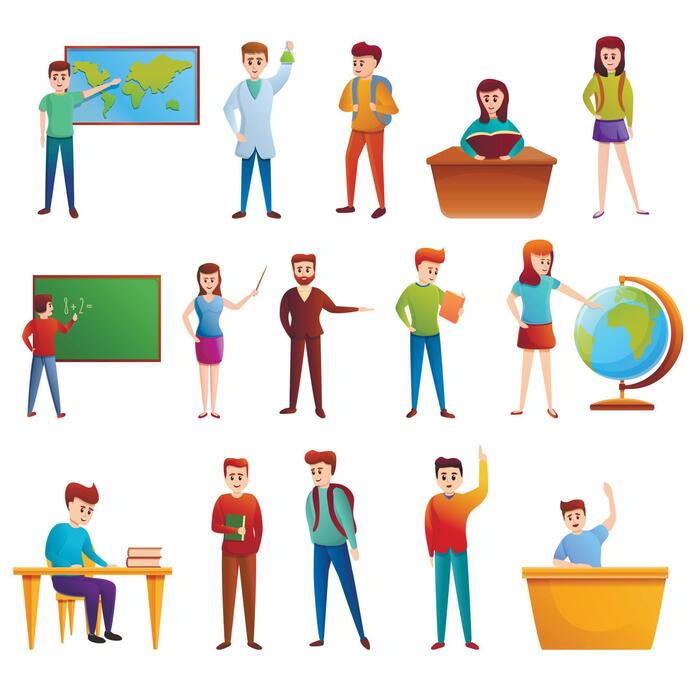 Teacher Cartoon Vector Art, Icons, and Graphics for Free Download