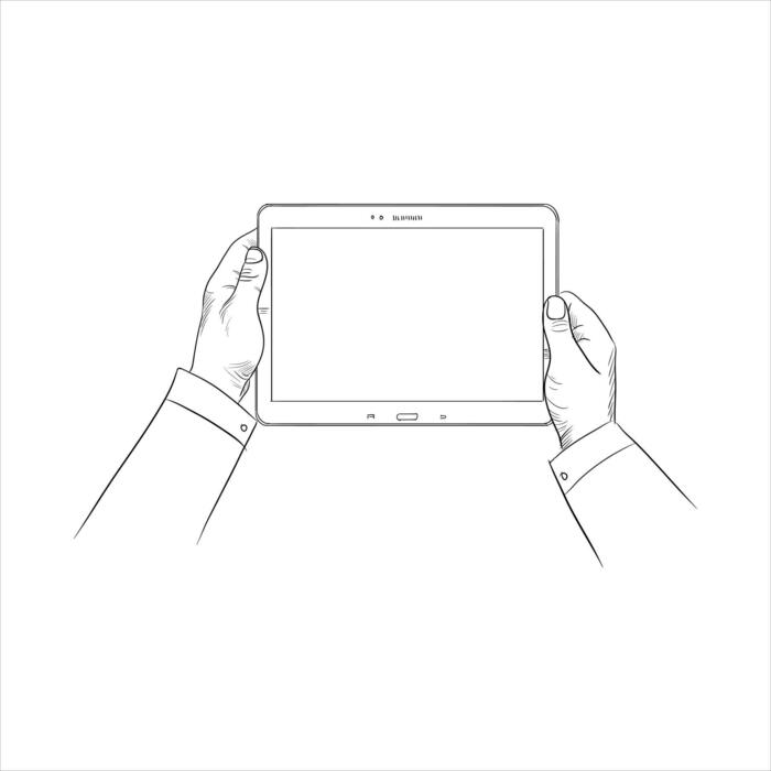 Hand Holding Ipad Vector Art, Icons, and Graphics for Free Download