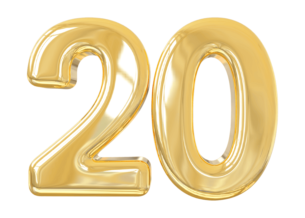 Number 20 PNGs for Free Download