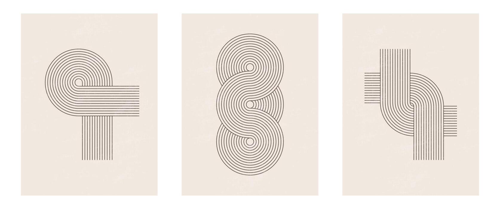 Geometric Line Art Template