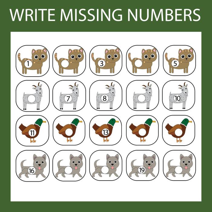 Write The Missing Number Vector Art, Icons, and Graphics for Free Download