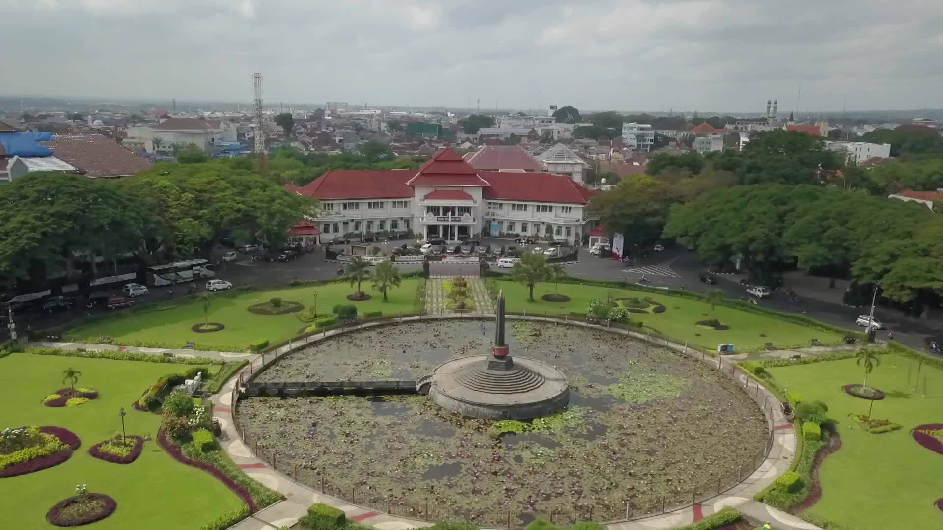 Malang, East Java-Indonesia, March 25, 2022- Beautiful aerial view, local government office ...