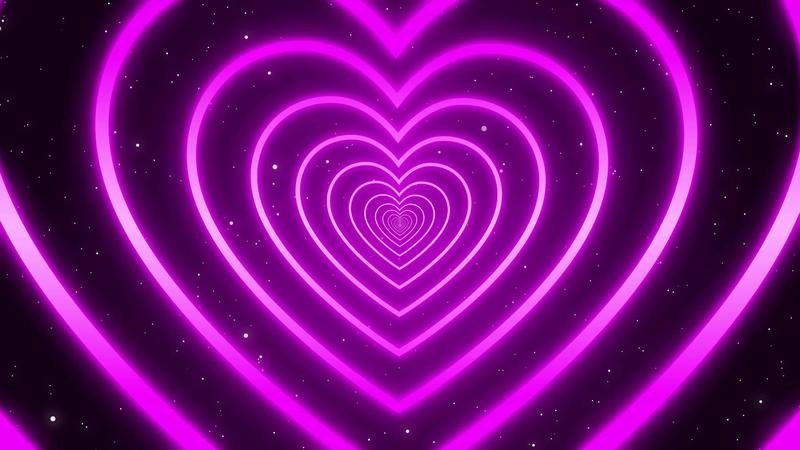 Animation Love Heart Glowing Pink Color Infinite Looping and Romantic ...