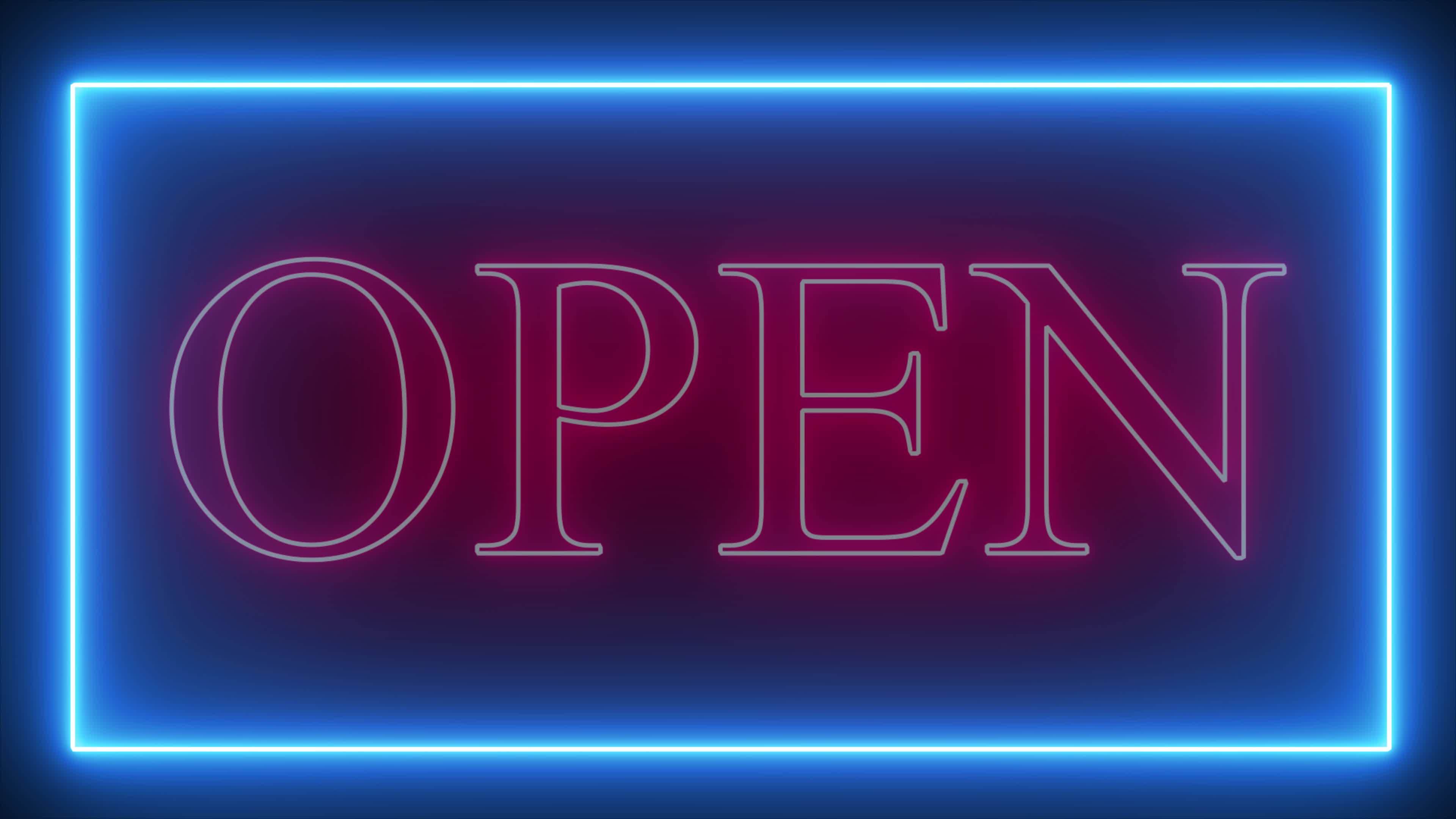 Neon Pink Open Sign