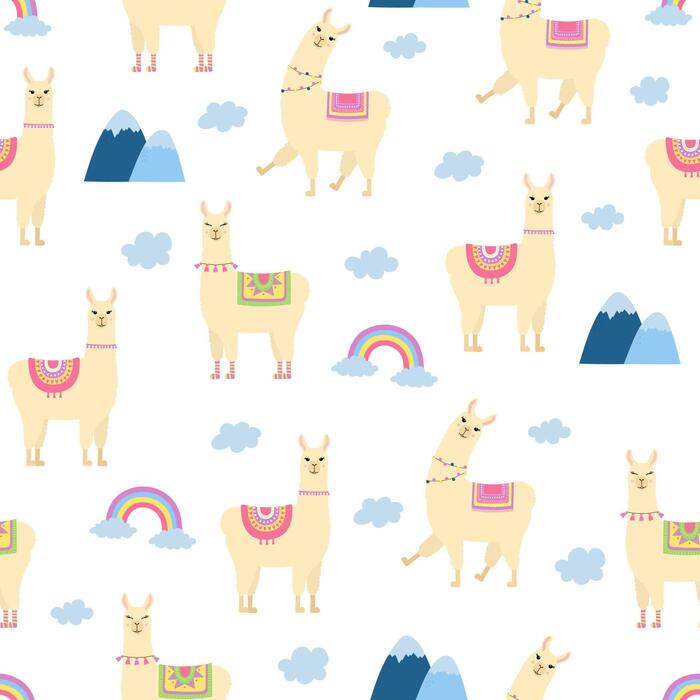 Llama Seamless Pattern Vector Art, Icons, and Graphics for Free Download