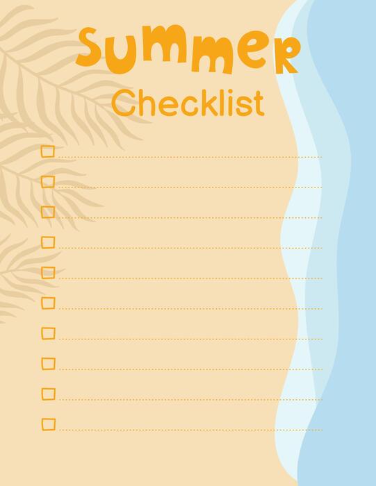 Summer Checklist Vector Art, Icons, and Graphics for Free Download
