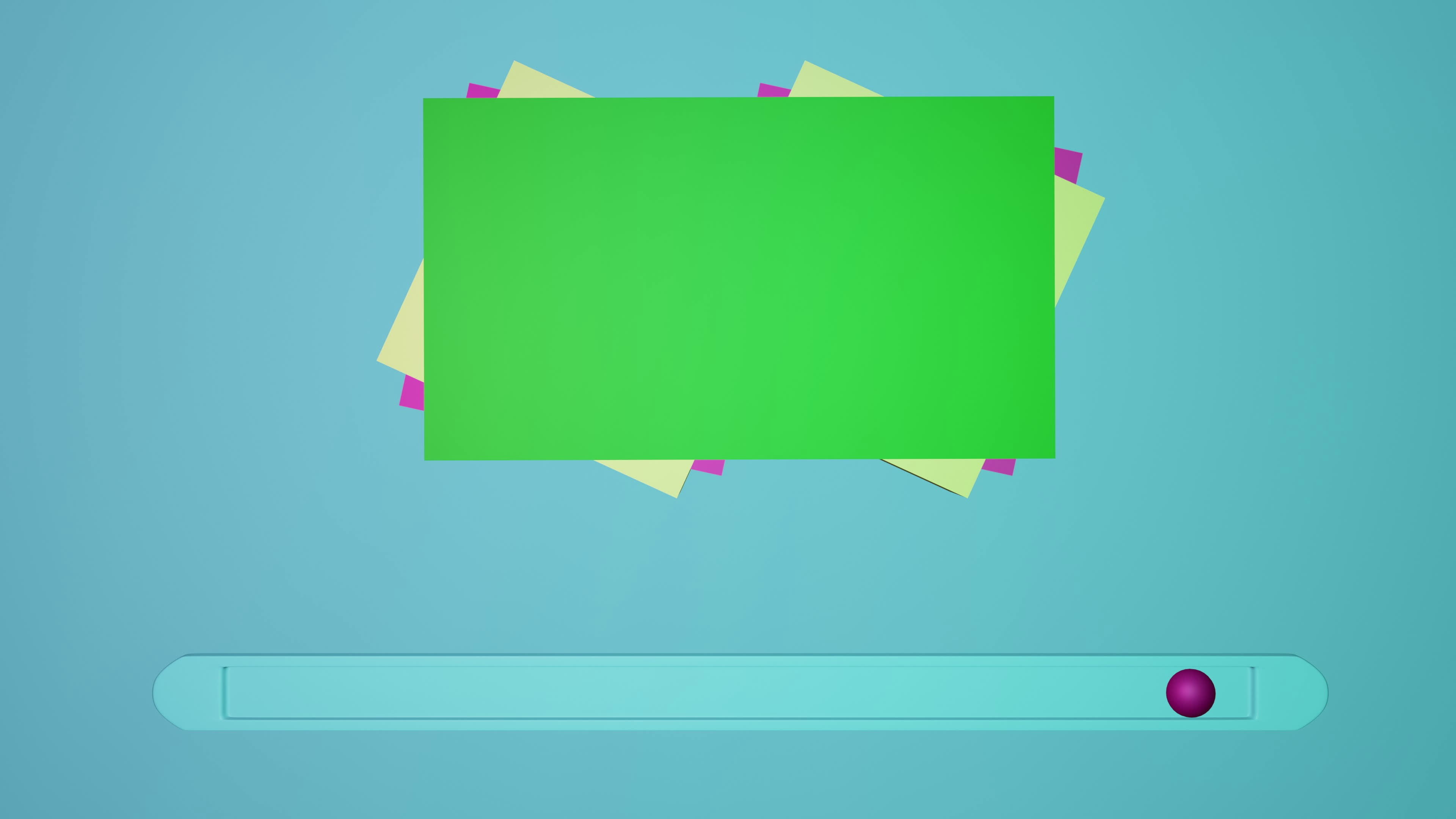 Graphical switching animation. A rectangle with a green background in ...
