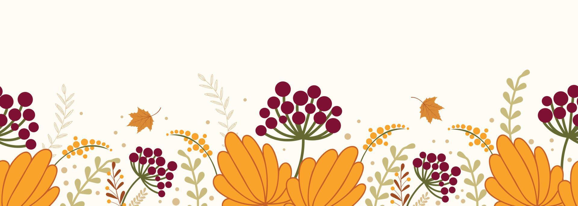 Autumn Flower Border Vector Art, Icons, and Graphics for Free Download