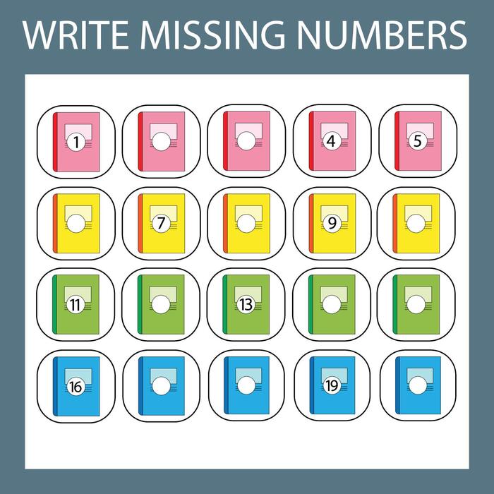 Write The Missing Number Vector Art, Icons, and Graphics for Free Download