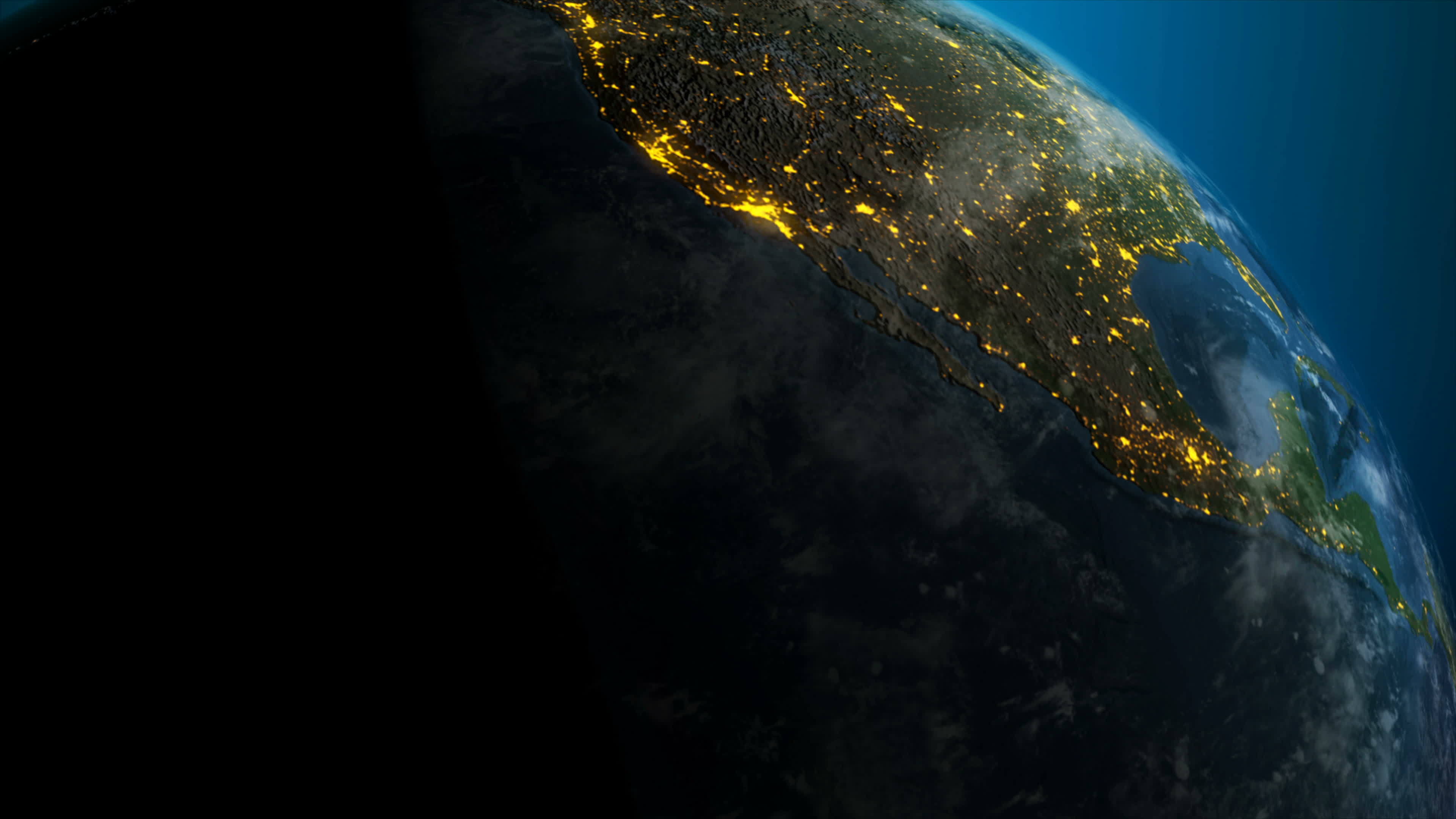 3D Rendering globe spinning and orbit in the universe with lighting ...