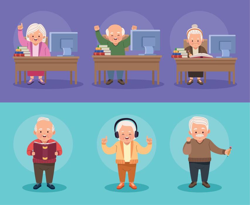 Old People Technology Vector Art, Icons, and Graphics for Free Download