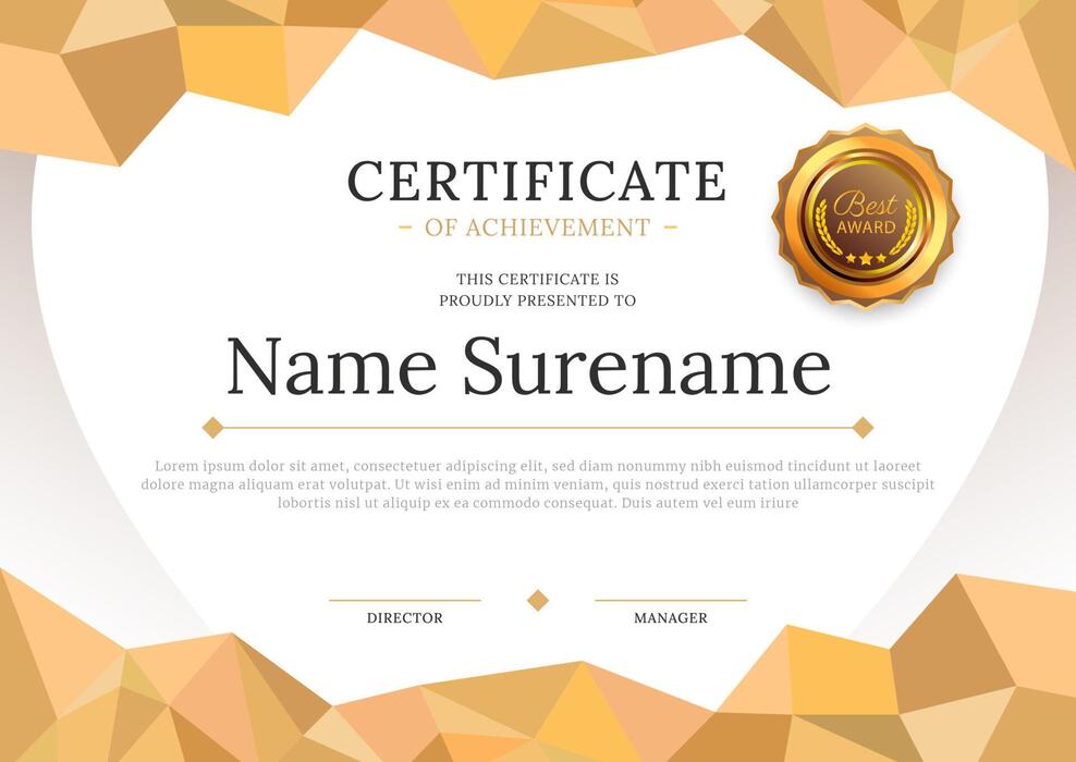 Editable Certificate Template Vector Art, Icons, and Graphics for Free ...