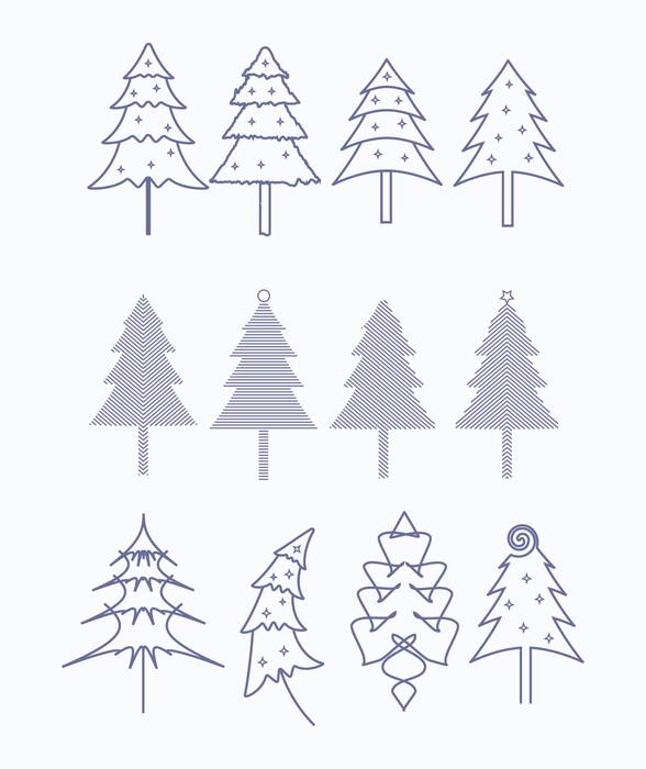 Pine Tree Line Drawing Vector Art, Icons, and Graphics for Free Download