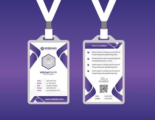 Id Card Template Vector Art Icons And Graphics For Free Download
