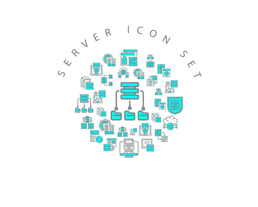 Server Icon Set Vector Art, Icons, and Graphics for Free Download