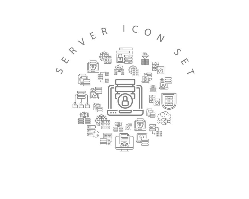 Server Icon Set Vector Art, Icons, and Graphics for Free Download