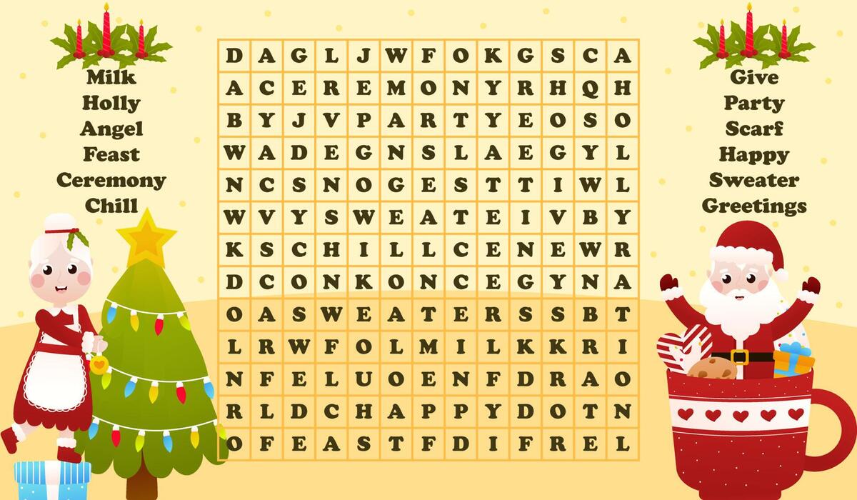 Christmas Word Search Vector Art, Icons, and Graphics for Free Download