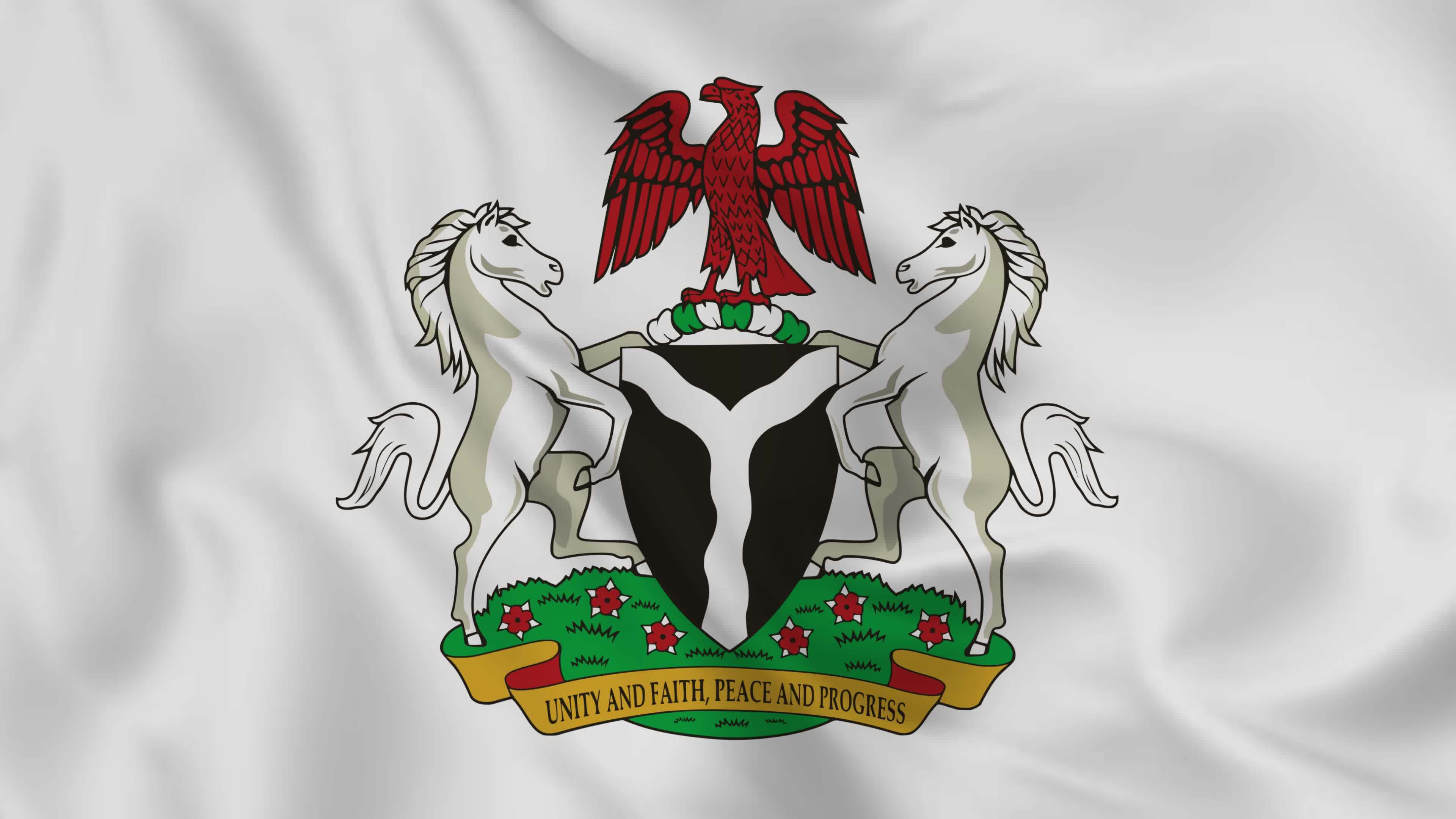 Nigeria national emblem or symbol in waving flag. smooth 4k video seemless loop 10836010 Stock ...