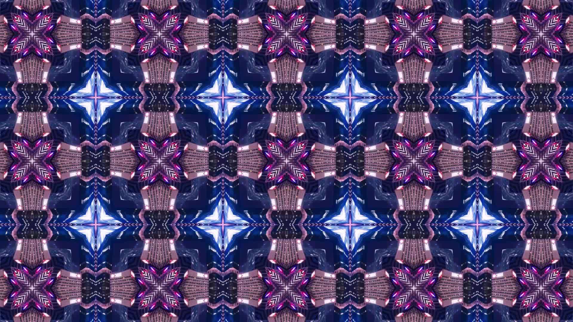 Abstract Motion Kaleidoscope with geometric pattern. Kaleidoscope Mandala Abstract Background ...