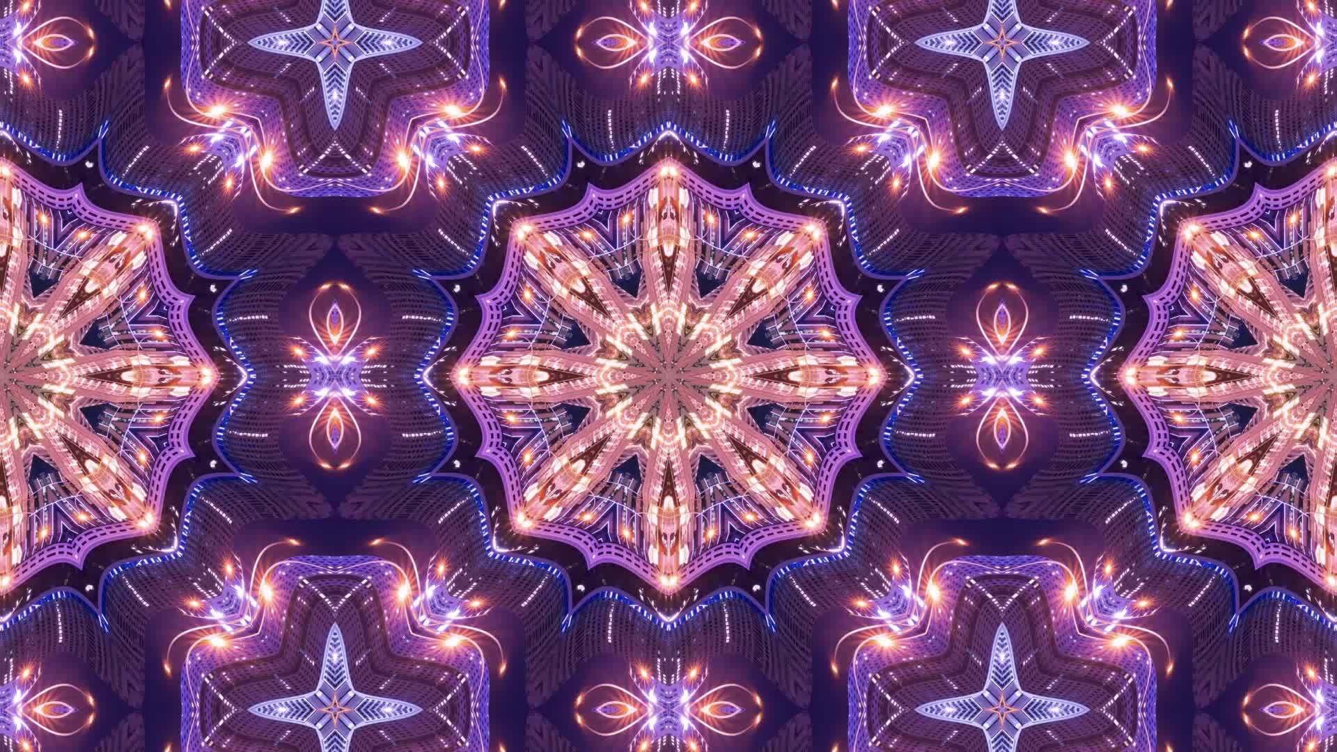 Abstract Motion Kaleidoscope with geometric pattern. Kaleidoscope Mandala Abstract Background ...