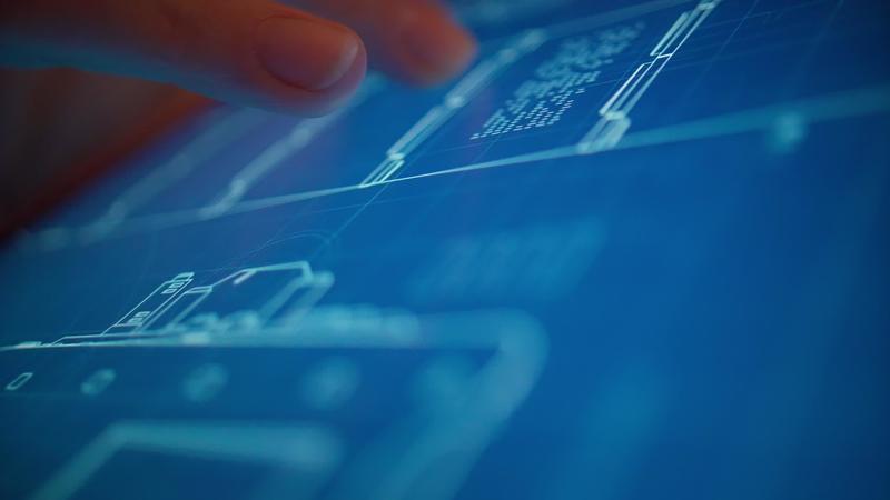 touch screen display device with information about technical ...