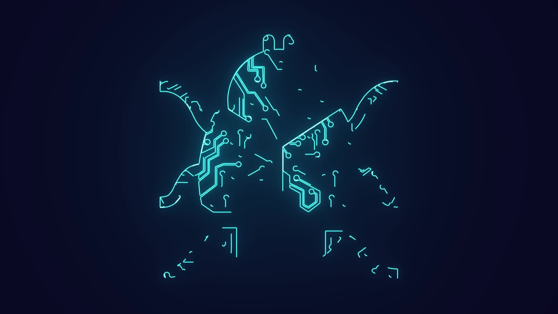 Malware Virus Bug Infecting Concept With Futuristic Neon Animation For