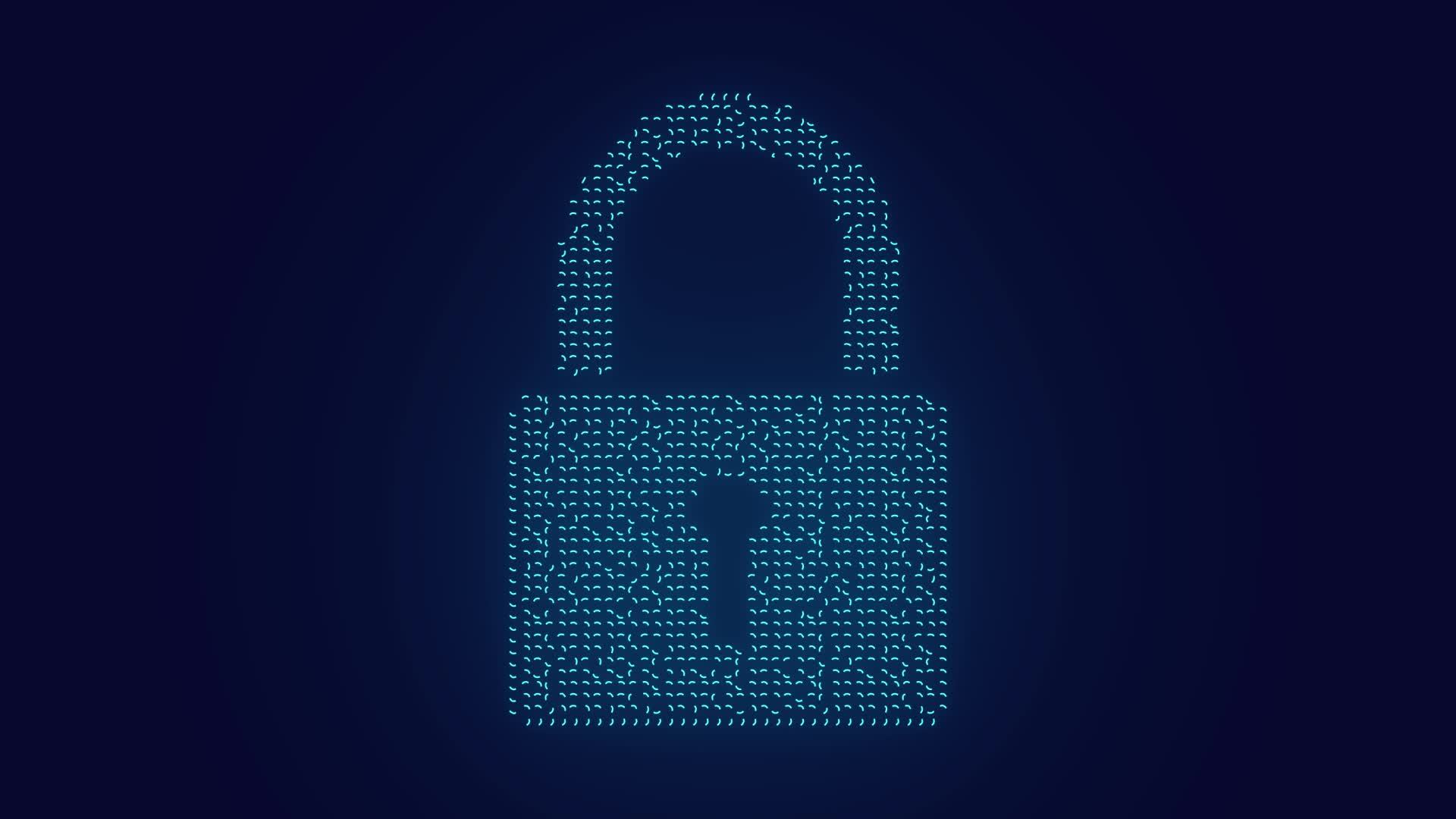 Padlock Data Security Authentication Cyber Security Concept Animation