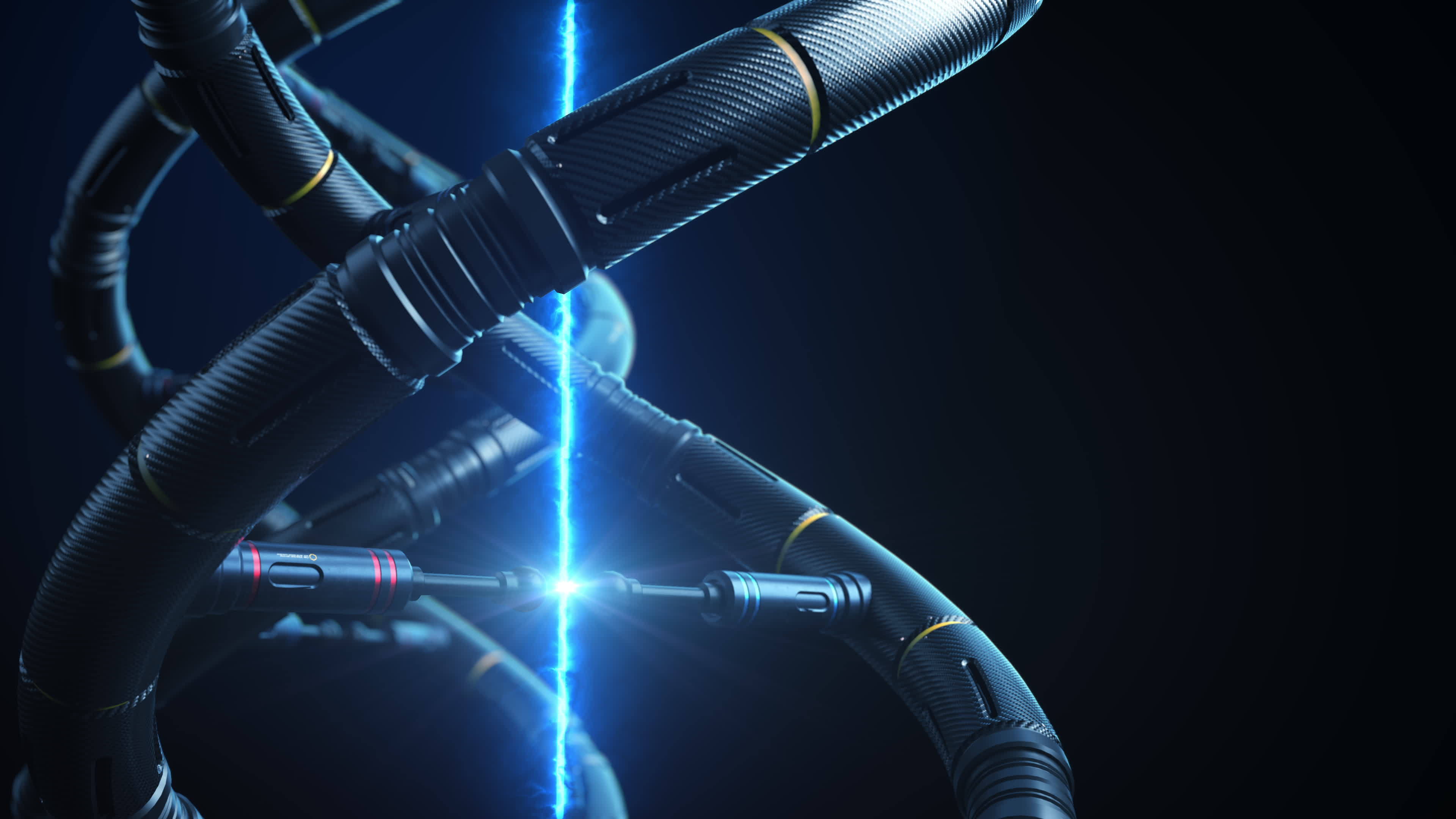 an abstraction on technology and artificial intelligence, robot DNA, or ...