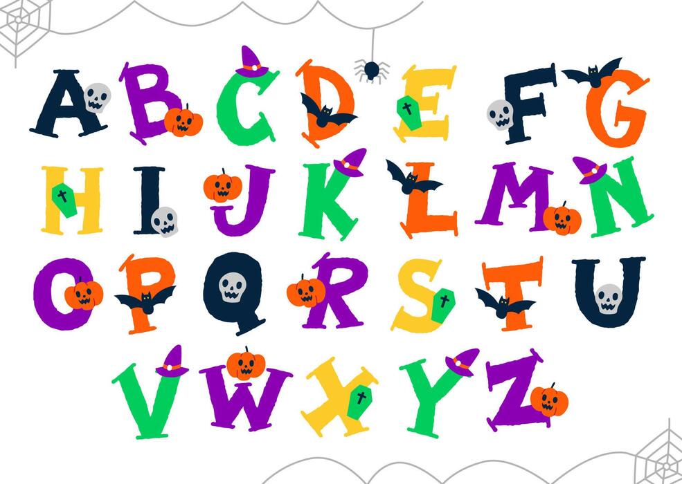 Halloween Alphabet Letters Vector Art, Icons, and Graphics for Free ...