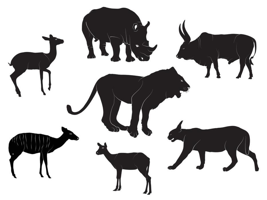 African Animal Silhouettes Vector Art, Icons, and Graphics for Free ...