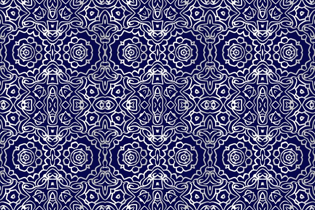 Batik Pattern Blue Vector Art, Icons, and Graphics for Free Download