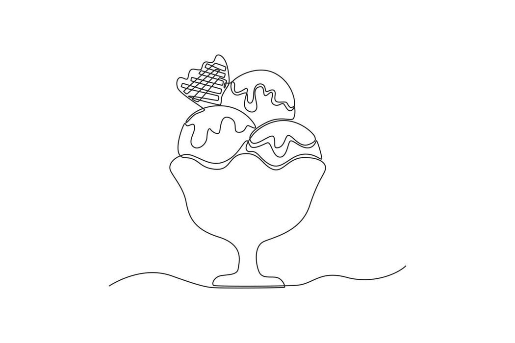 Ice Cream Line Drawing Vector Art, Icons, and Graphics for Free Download
