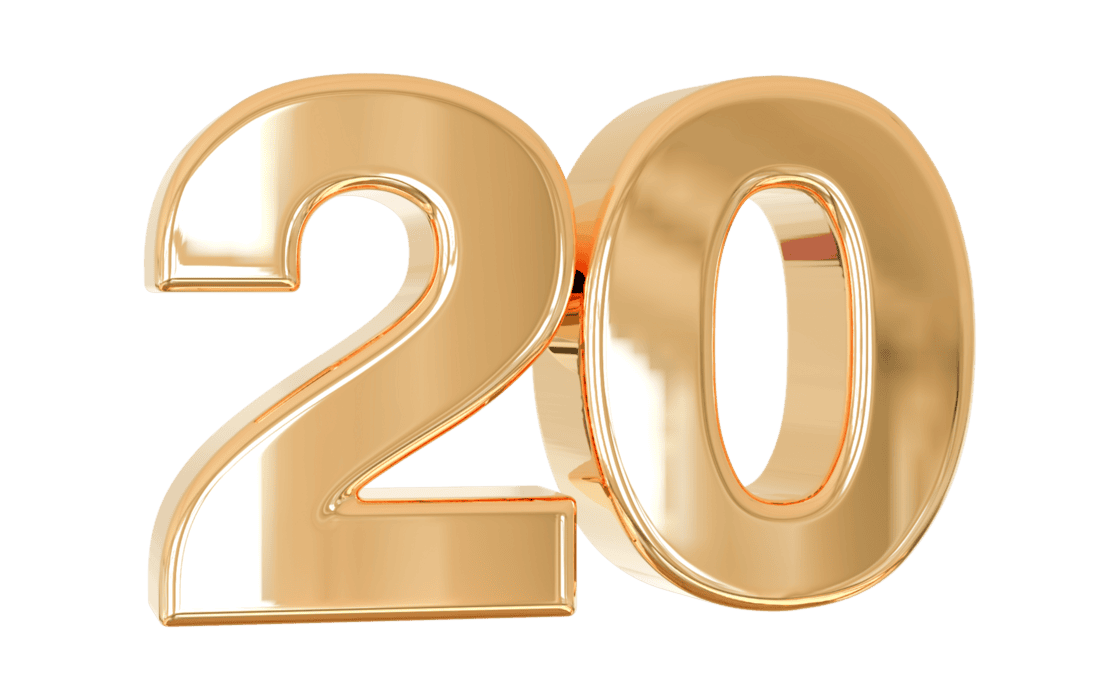 Number 20 PNGs for Free Download