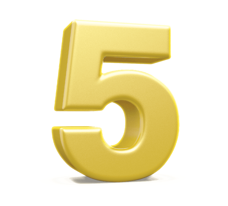 Number 5 3d PNGs for Free Download