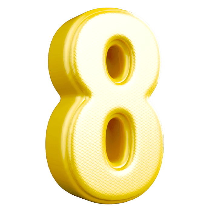 Number 8 PNGs for Free Download